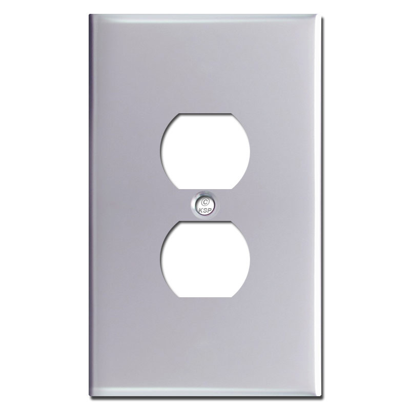 Jumbo Double Gang 4 Outlet Plug Switch Plates - Polished Chrome