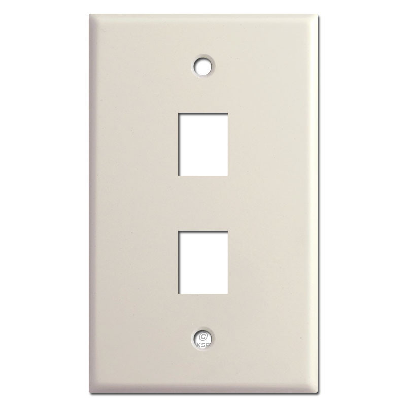 2 Phone Jack Switch Plate Covers - Light Almond
