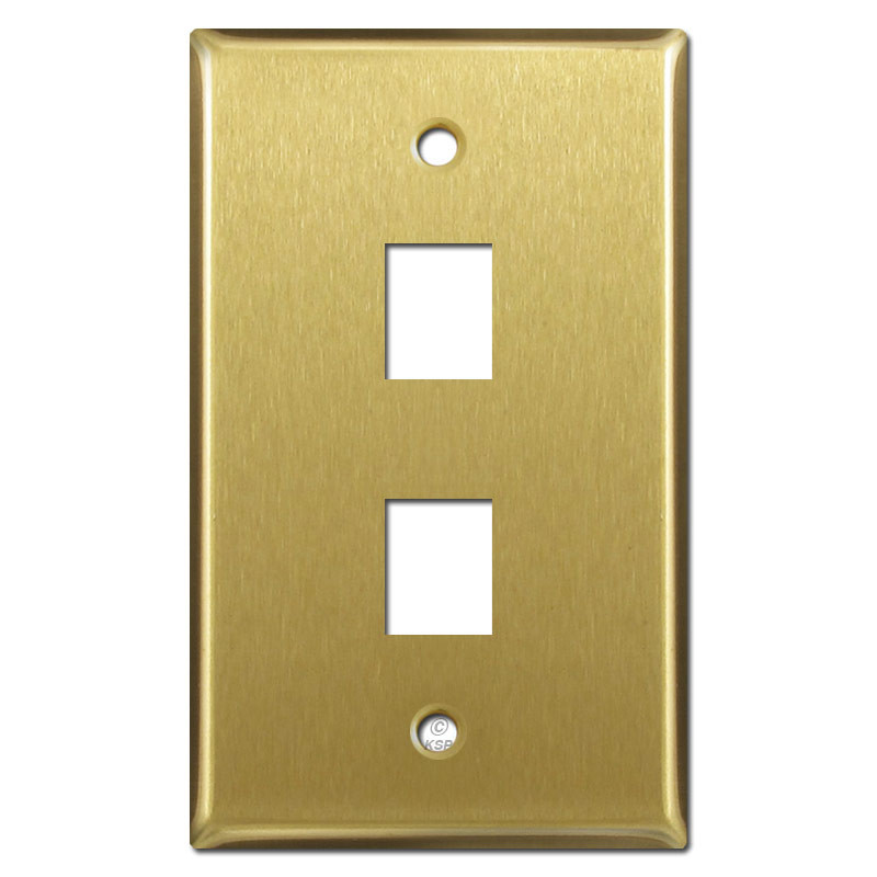 Satin Brass Cable and Phone Jack Wall Plates