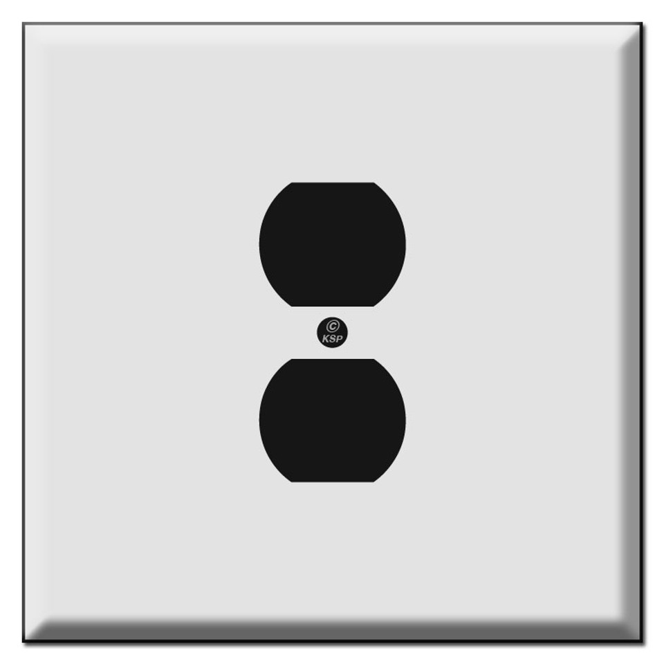 Two Gang 1 Centered Outlet Cover Plates For 2 Plugs