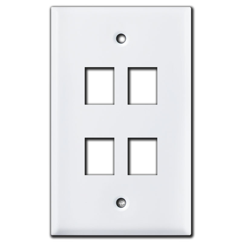 4 Phone Jack Switch Plate - White | Kyle Switch Plates