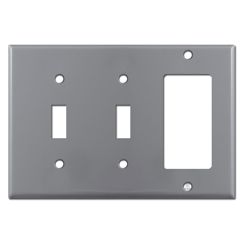 2 Toggle 1 Decora Switch Plate - Gray | Kyle Switch Plates