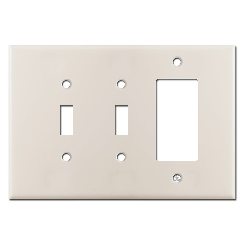 Oversized 2 Toggle 1 Decora Switch Wall Plate - Light Almond