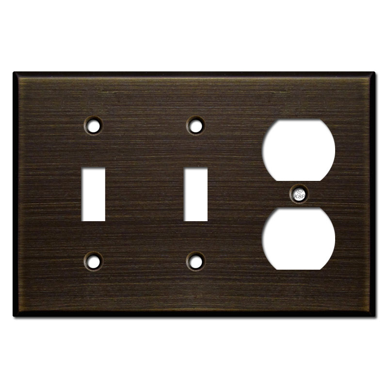 Single Power Outlet Cover Plates - Oil Rubbed Bronze