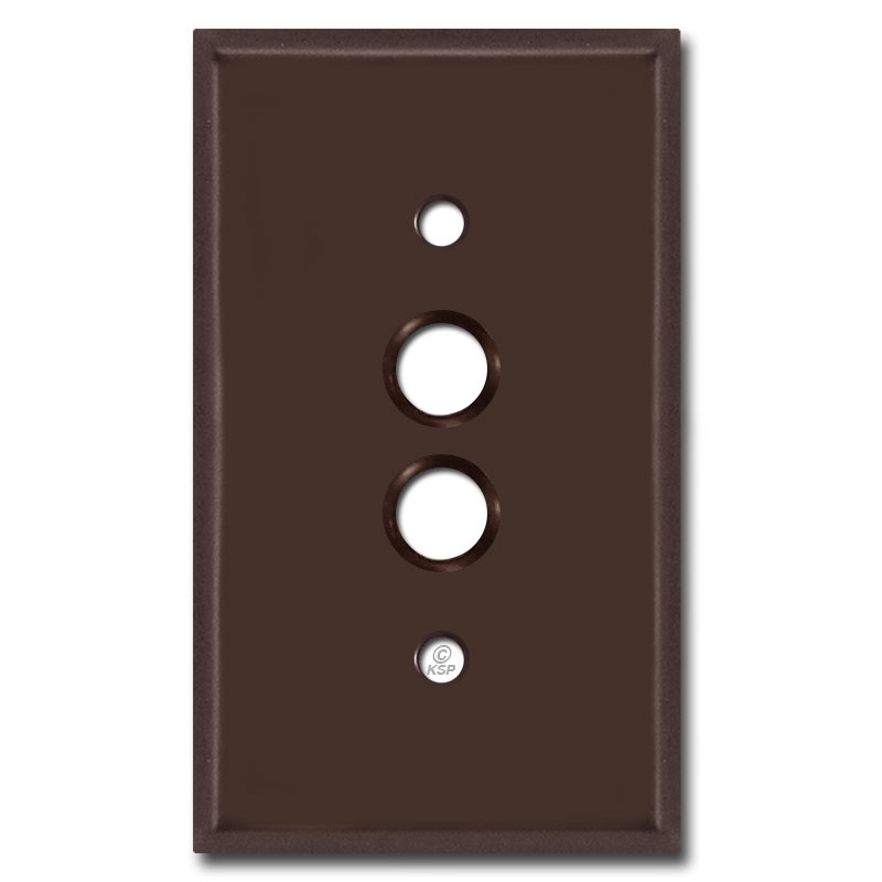 Single Gang Push Button Switch Plate - Brown | Kyle Switch Plates