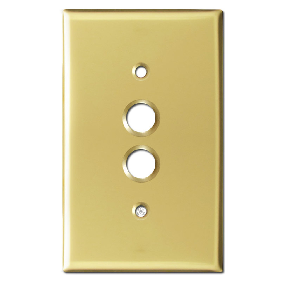 Two Push Button Wall Plate Covers Polished Chrome