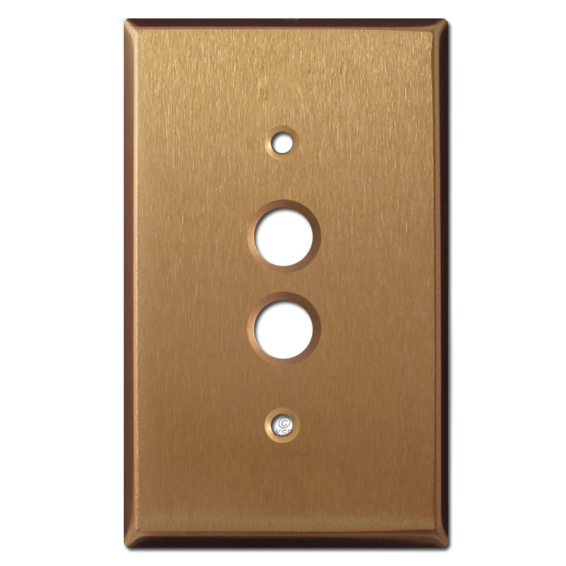 1 Gang Push Button Light Switch Plates - Satin Bronze