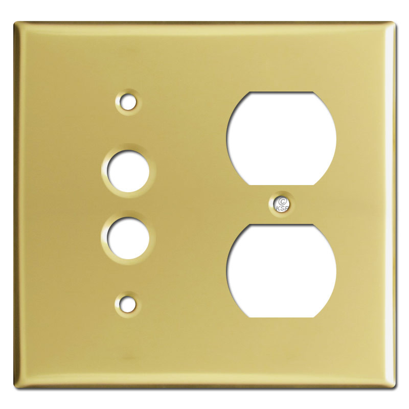 1 Outlet Cover Plate - Polished Brass | Kyle Switch Plates