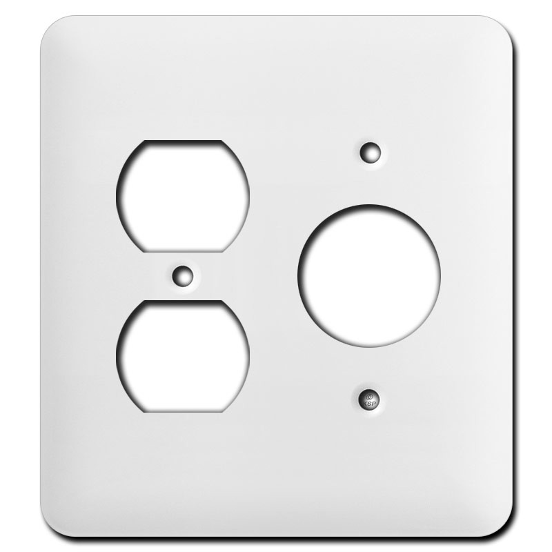 Round Duplex Outlet Cover Wall Plates - White | Kyle Switch Plates