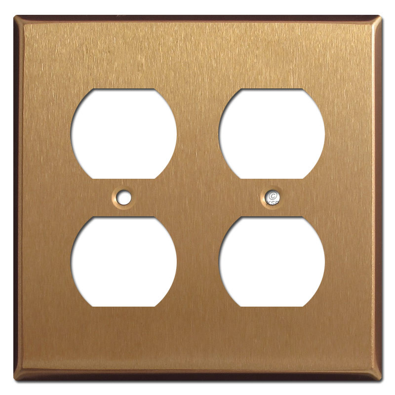 Jumbo Double Gang 4 Outlet Plug Switch Plates - Polished Chrome