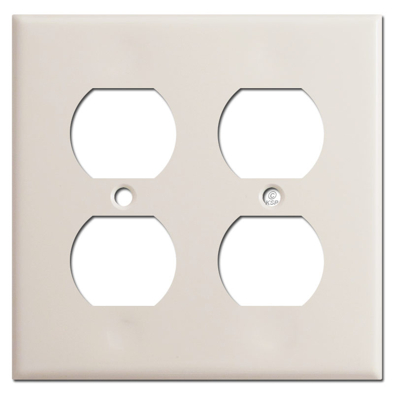 Jumbo Double Gang 4 Outlet Plug Switch Plates - Polished Chrome