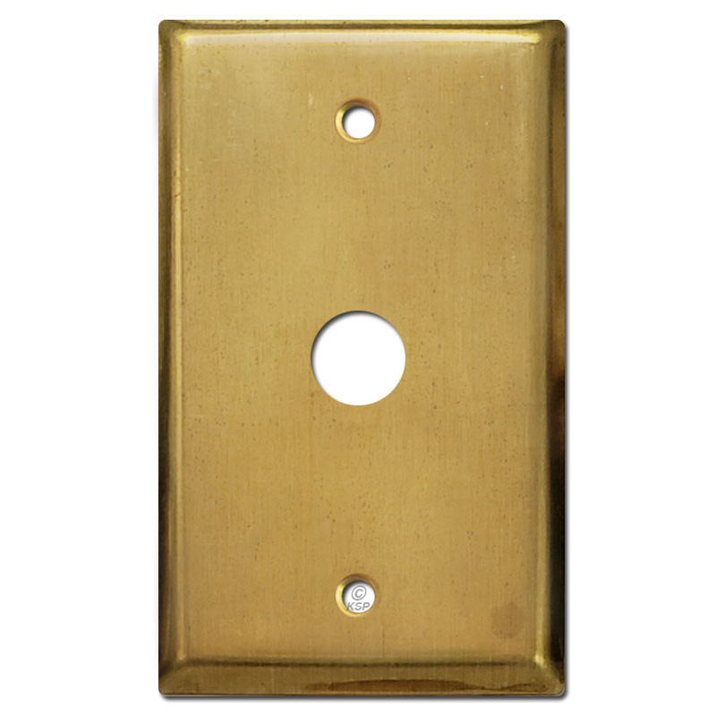 .625'' Telephone Cable Cover Switch Plate - Raw Natural Brass