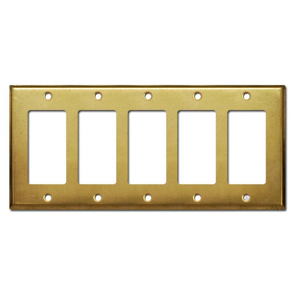 Triple Decora Rocker Gfi Light Switch Covers Satin Brass