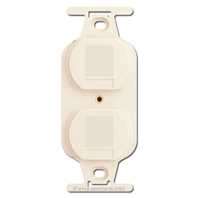 Duplex Receptacle Blank Insert for Outlet Covers - Light Almond