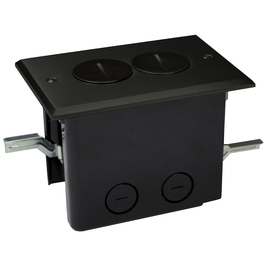 Round In-Floor Electrical Duplex Outlet Box - Dark Bronze