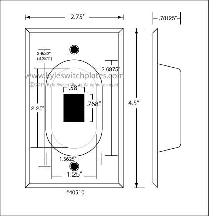 Recessed 1 Modular Keystone Jack Outlet Cover Plates
