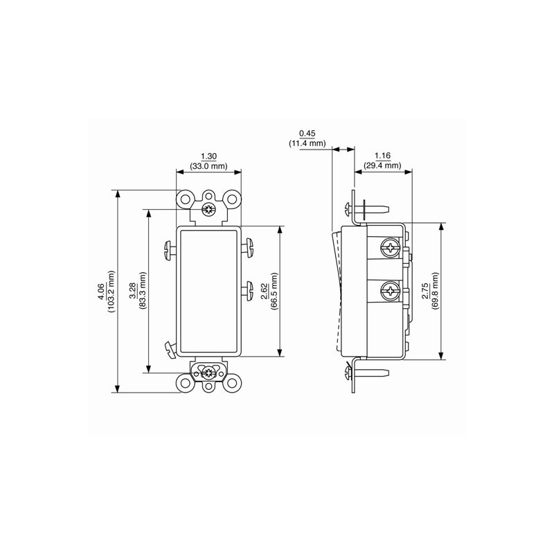 Low Voltage Decora Rocker Switch 24V 3A Momentary - White