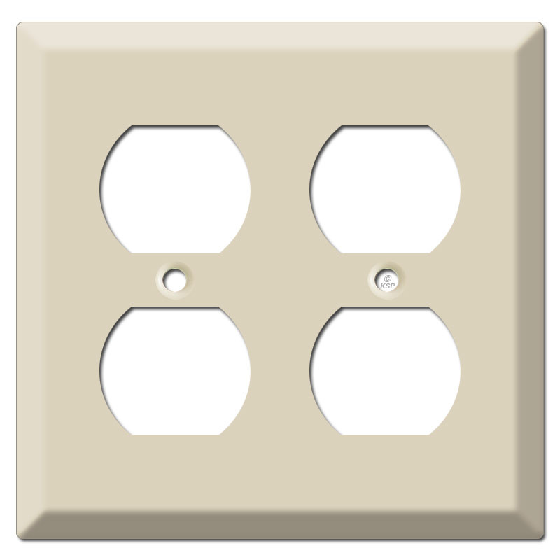3-Gang Duplex Outlet Cover - Ivory | Kyle Switch Plates