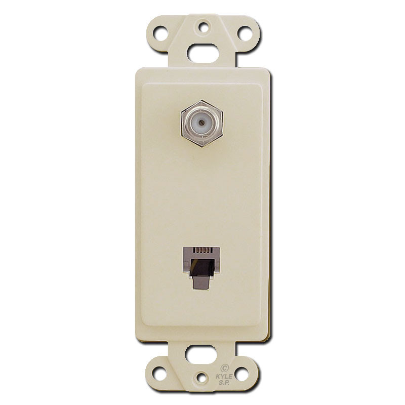 Ivory Phone & Cable Jacks for Electrical Outlet Plate Covers