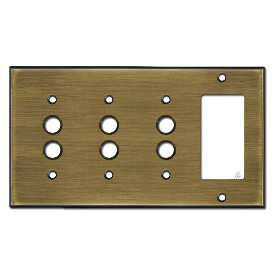 Antique Brass Push Button Switch Plates