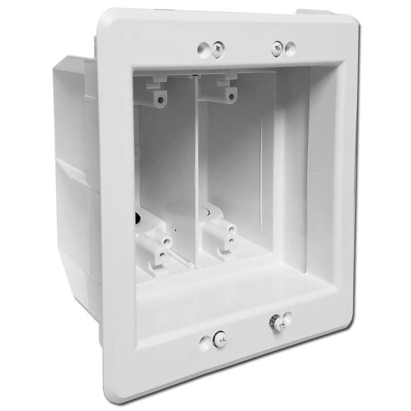 White Leviton Recessed 15A Outlet with 6 Quick Port Connectors 690