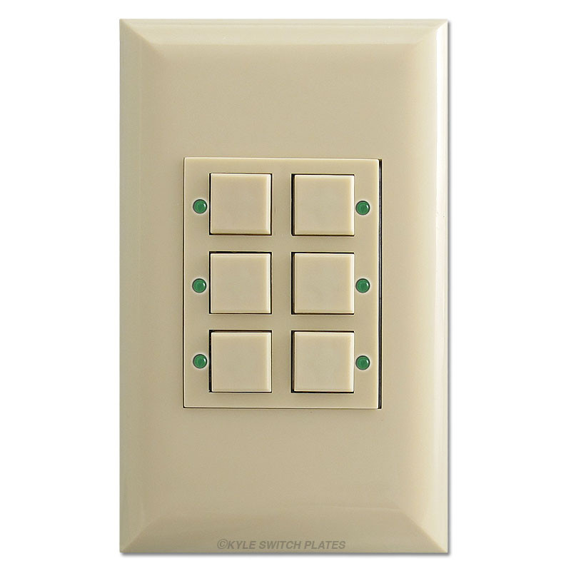 Touch-Plate 6 Switch Classic LED Light Low Voltage Switch - Ivory