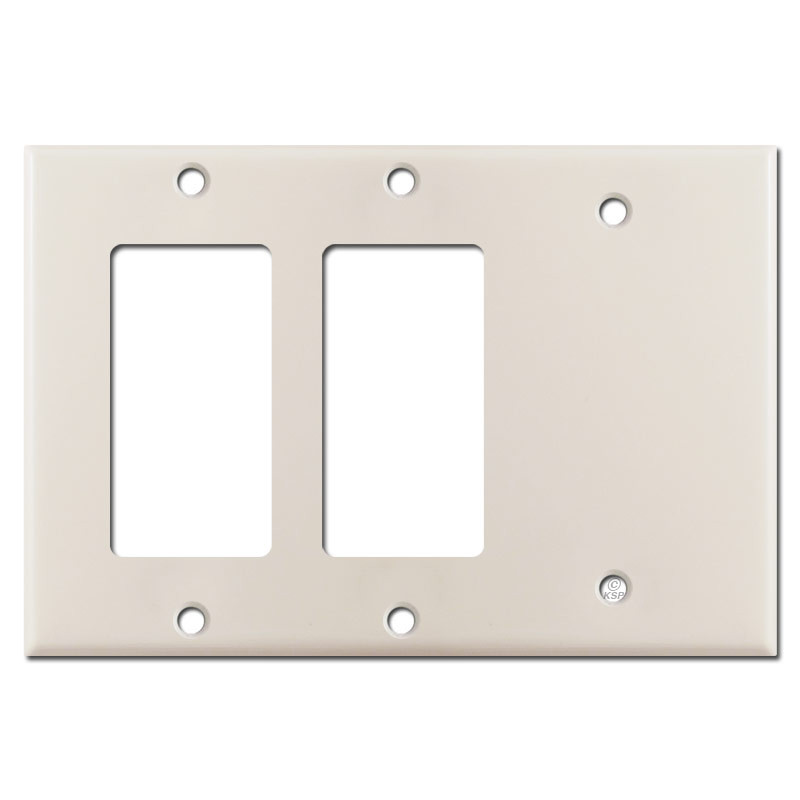 Blank + 2 GFI Decora Rocker Switchplate - Light Almond