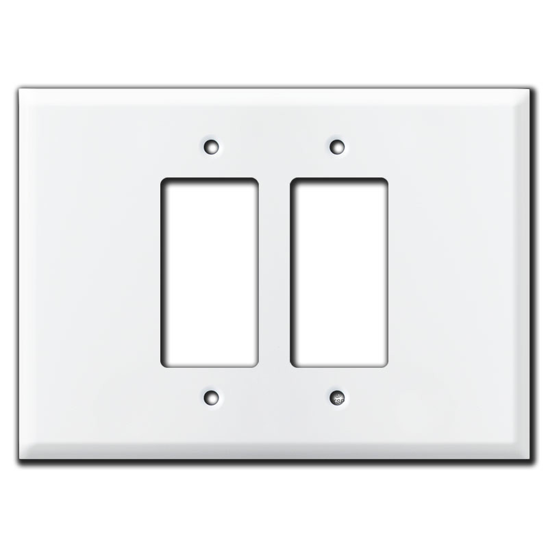 Oversized 2 Decora Rocker Switch Light Plate Covers - White