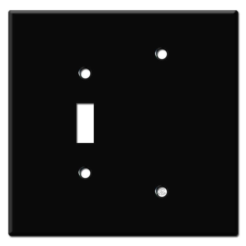 Jumbo Toggle Blank Light Switch Cover - Black | Kyle Switch Plates