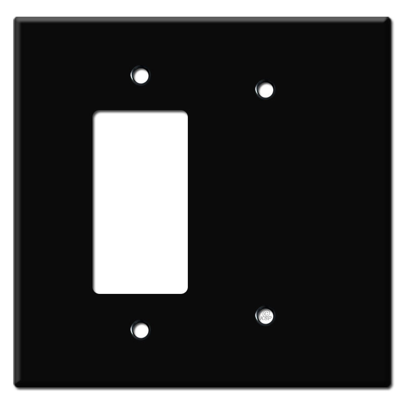 Oversized Blank + Decora Rocker GFCI Wallplate - Black | Kyle