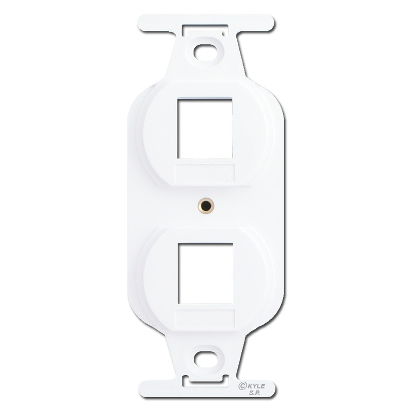 Leviton White Duplex Outlet Insert with 2 QuickPort Jack Openings