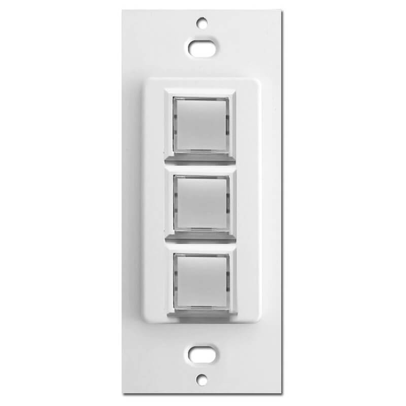 Touch Plate Low Voltage Switch 3 Button Innova Control - White