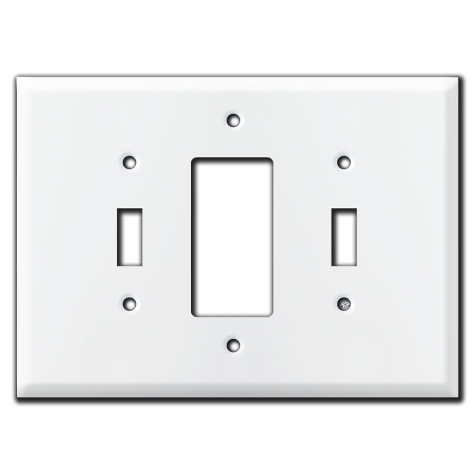 Toggle Rocker Toggle Combo Triple Wall Switch Plate Cover Ivory