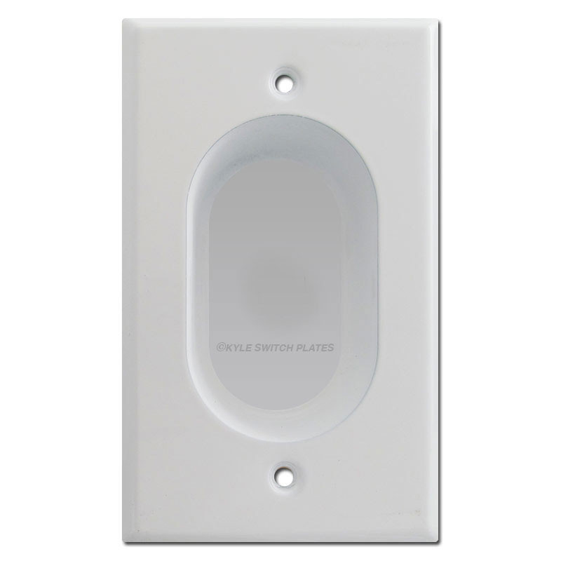 Recessed Coax Jack Outlet Cover for Flat TV - White | Kyle Switch Plates