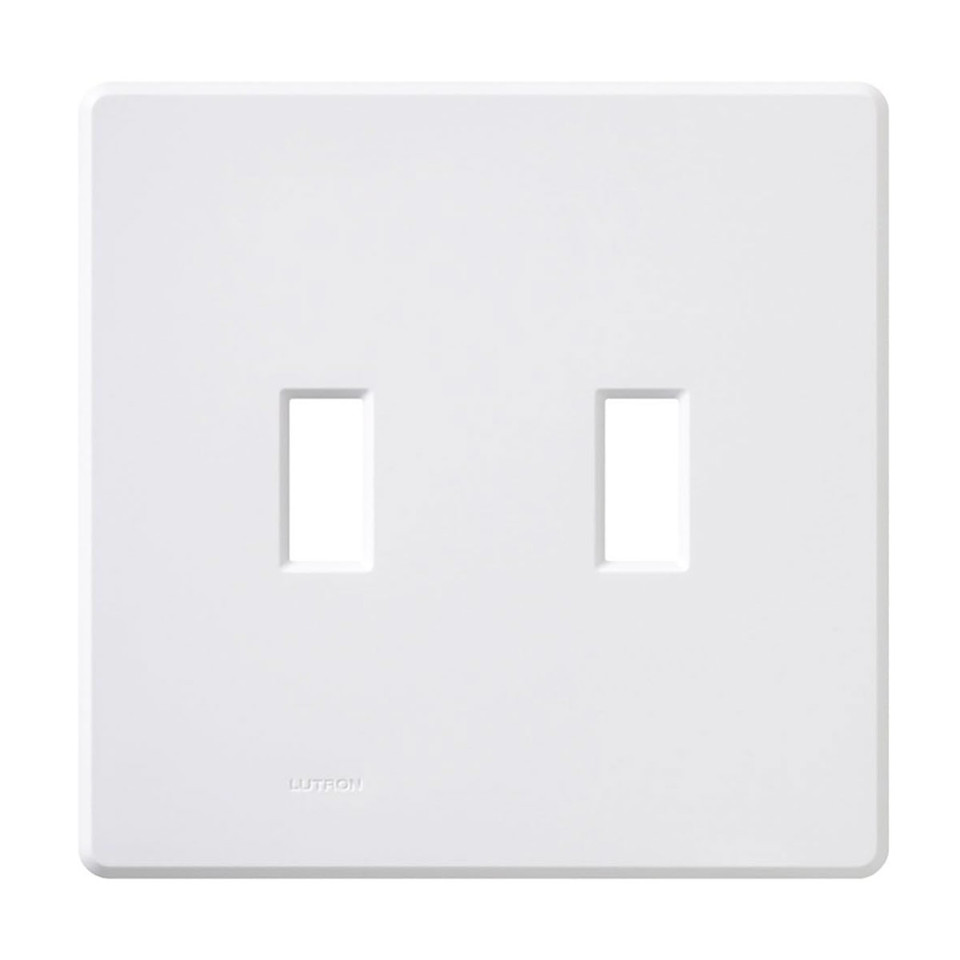 1 Toggle Screwless Wall Plate Lutron - White Plastic