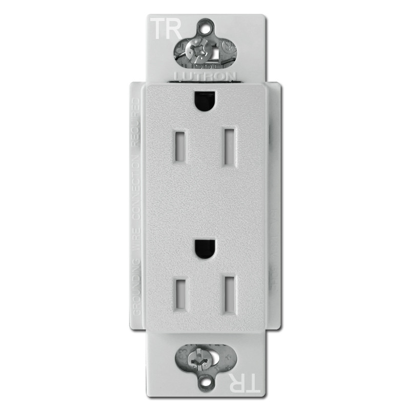 Decor Receptacle Outlet 15A - Gray Lutron Claro | Kyle Switch Plates