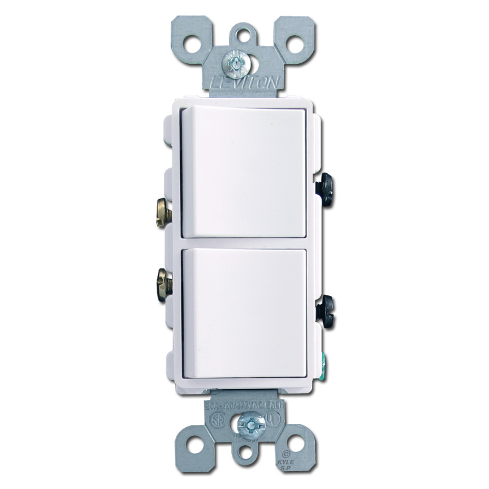 White Triple Stacked Combination Decora Rocker Switch