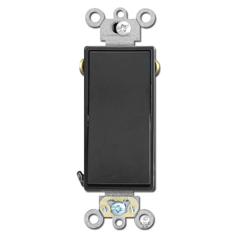 Black Double Throw Center Off Maintained Contact Rocker Switch