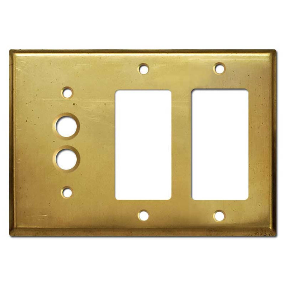 1 Push Button Light Switch Plate Cover Unfinished Raw Brass