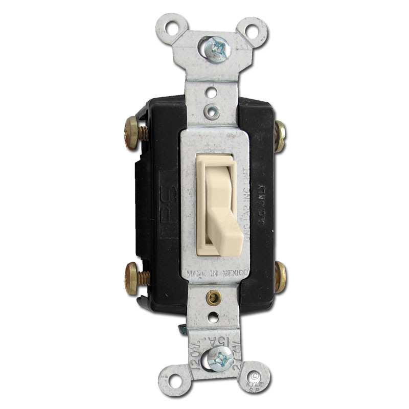 Black 3 Way 15 Amp Toggle Light Switches | Kyle Switch Plates