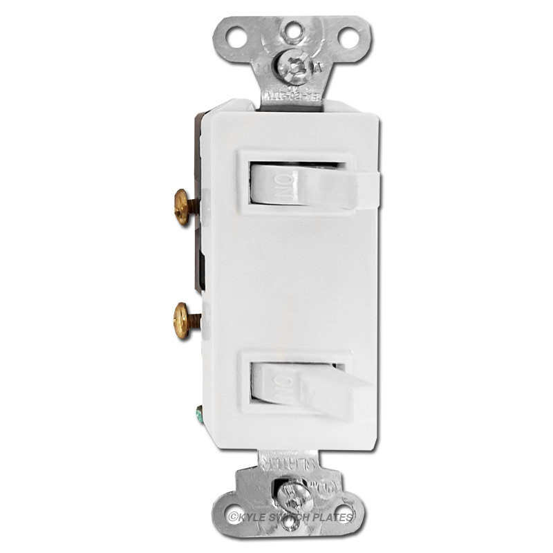 White Combo Switches & Outlets - Dual Stacked Devices