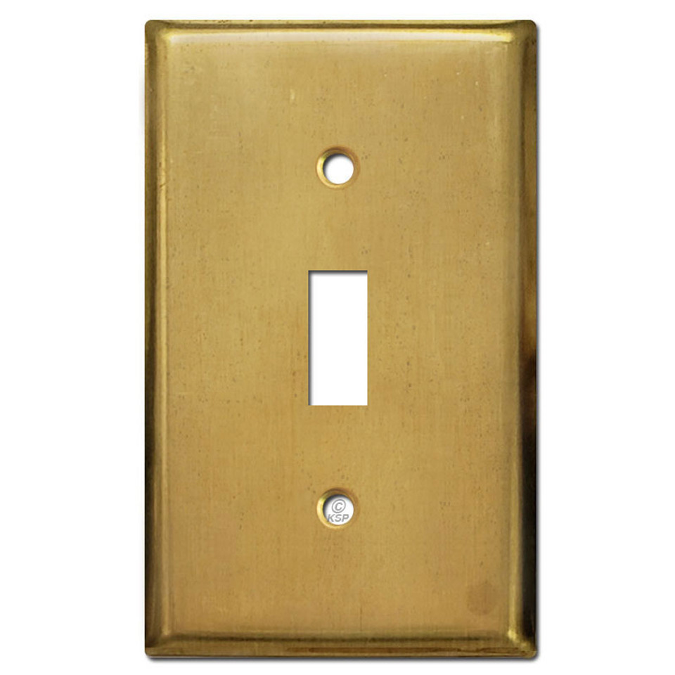 Oversized Single Toggle Cover Plate Raw Natural Brass Kyle