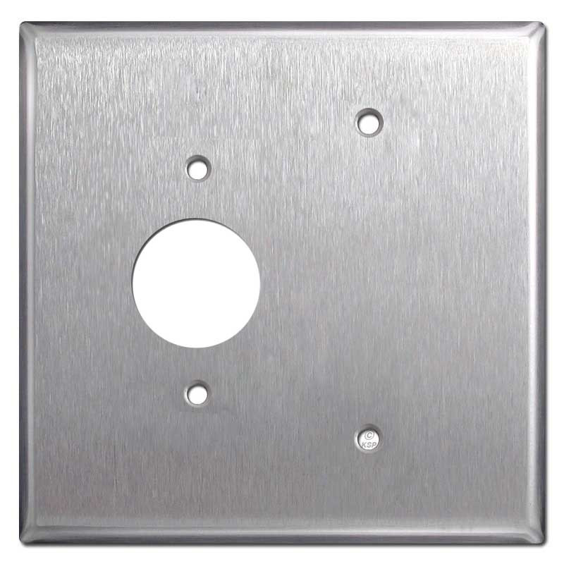 Oversized Blank and 1.4'' Round Receptacle Cover - Satin Stainless ...