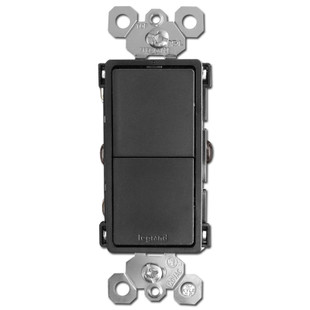 Single-Pole or 3-Way Double Rocker Switches - Black | Kyle Switch Plates