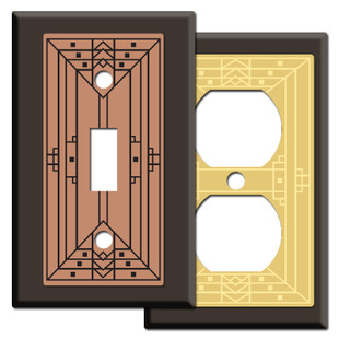 Craftsman Style Light Switch Covers in Brown - Kyle Design