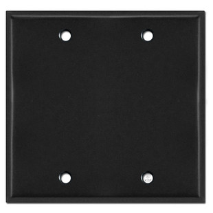 2 Blank Double Wall Plate Cover - Black | Kyle Switch Plates