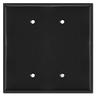 Oversized 2 Gang Blank Jumbo Wall Plate Covers - Black