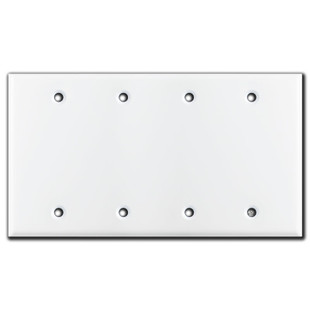 4 or Four Gang Blank Switch Plate Cover - White