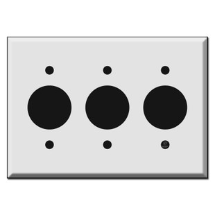 Three Gang Outlet Cover Plates for Round 1.4'' Receptacles