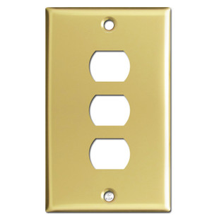 3 Despard Stacked Switch Plates - Polished Brass